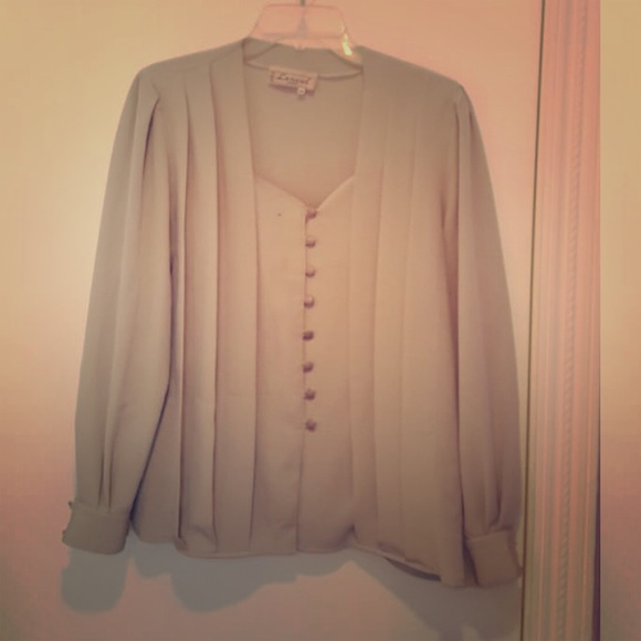 Tops | Womens Light Grey Blouse | Poshmark